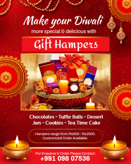 Copy of Editable Diwali Gift Hamper & Sweets Promo Flyer | PosterMyWall