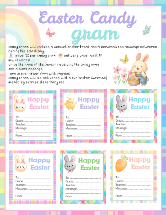 Editable Easter Candy Gram Flyer Template | PosterMyWall