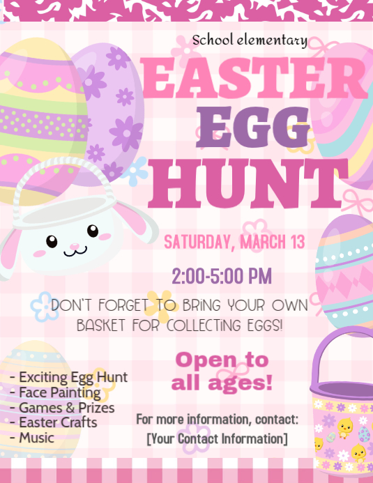 Editable Easter Egg Hunt Flyer | Printable Easter Event Invitation ...