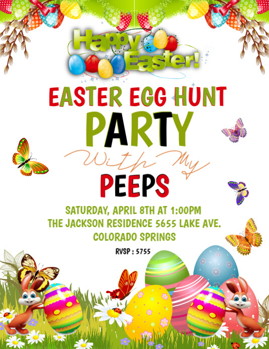 Editable Easter Egg Hunt Flyer Template | PosterMyWall