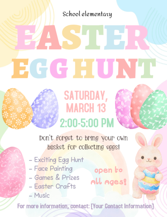 Editable Easter Egg Hunt Flyer Printable Template | PosterMyWall