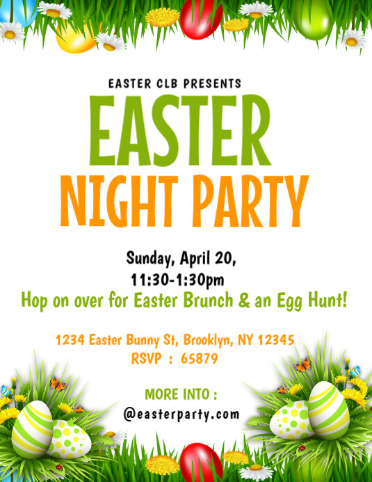 Editable Easter Party Invitation Template | PosterMyWall