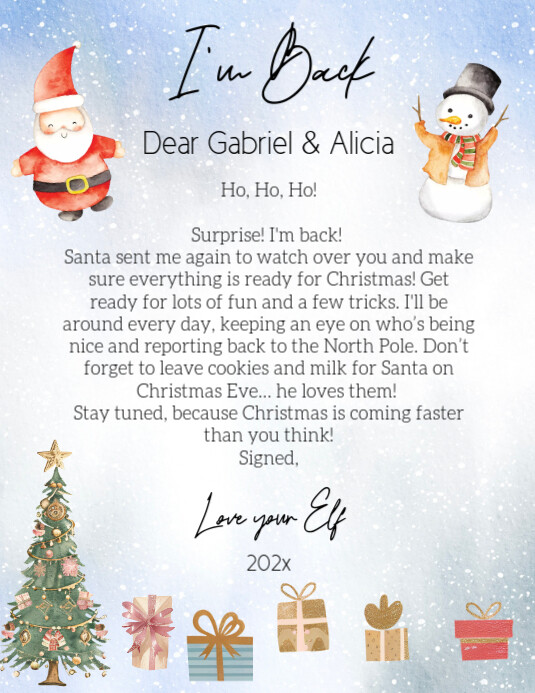 Copy of Editable Elf Letters Bundle Includes I'm Back Letters ...