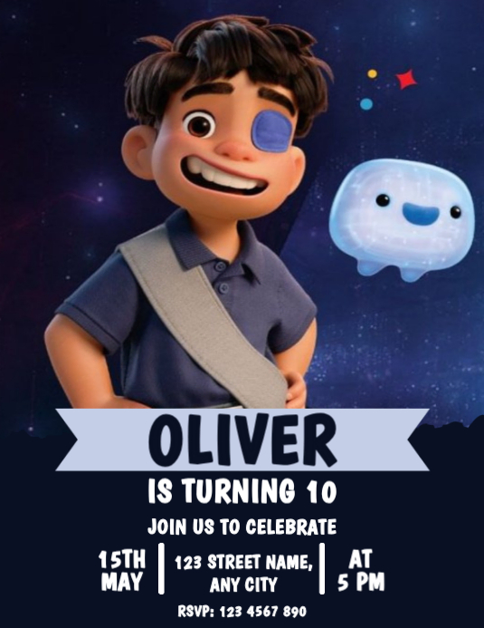 Editable Elio Film Birthday Invitation Template | PosterMyWall