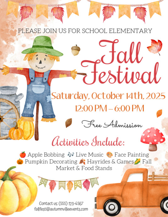 Editable Fall Festival Flyer Template | PosterMyWall
