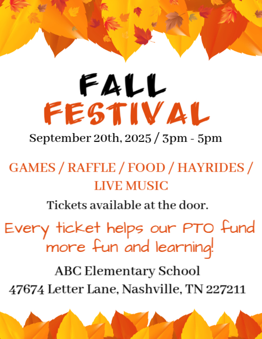 Editable Fall Festival Flyer Template Modelo | PosterMyWall