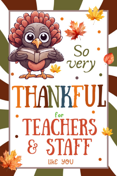 Editable Fall Teacher Lunch Appreciation Sign Template | PosterMyWall