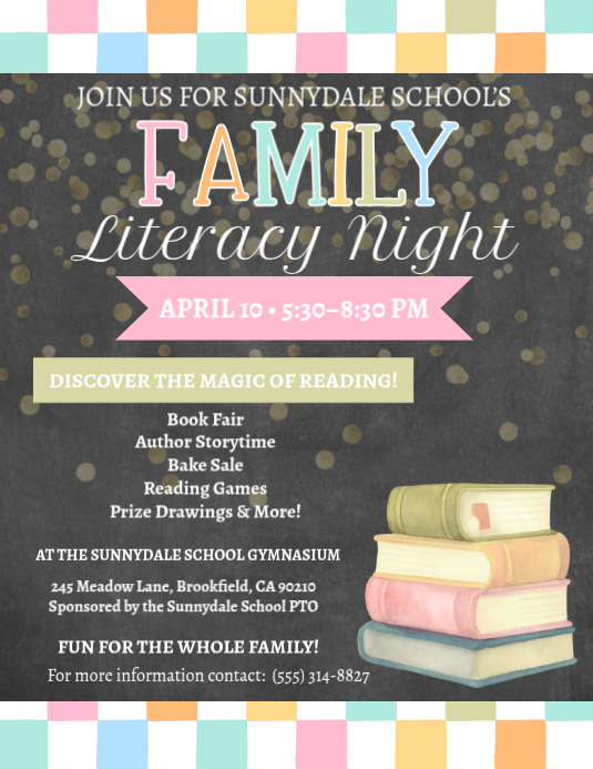 Editable Family Literacy Night Flyer Template | PosterMyWall