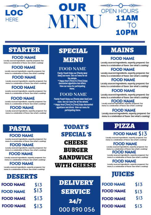 editable food template | PosterMyWall