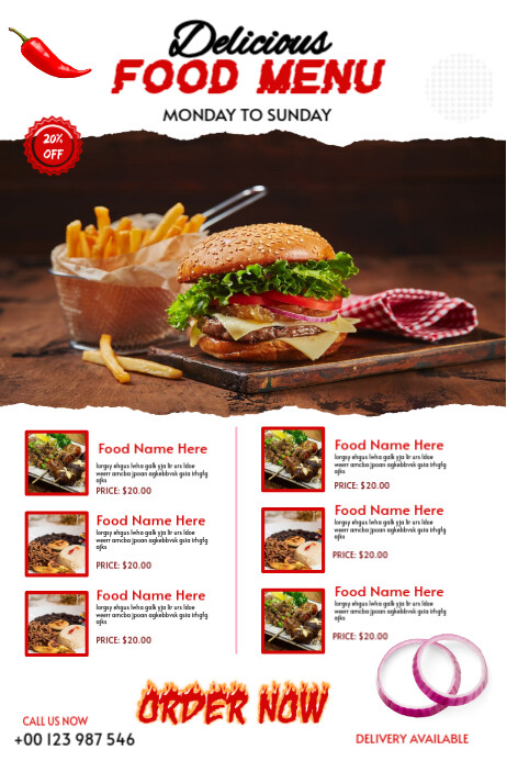 Editable food template | PosterMyWall
