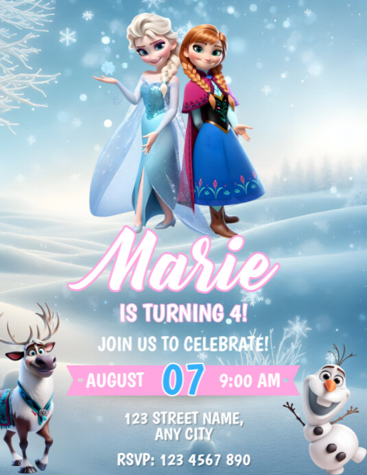 Editable Frozen 2 Birthday Invitation Template | PosterMyWall