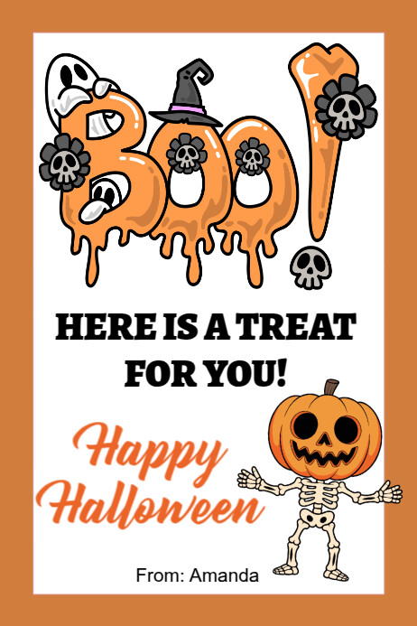 Plantilla de EDITABLE Halloween Gift Tag | PosterMyWall