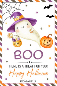 EDITABLE Halloween Gift Tag Template | PosterMyWall