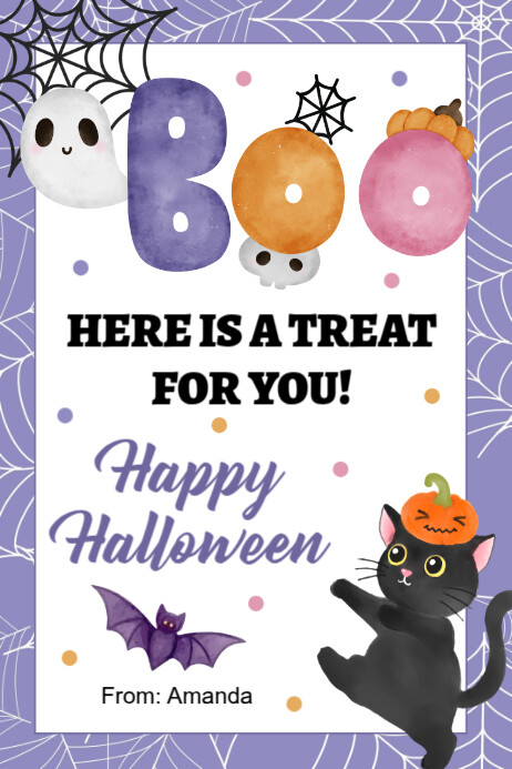 EDITABLE Halloween Gift Tag Template | PosterMyWall