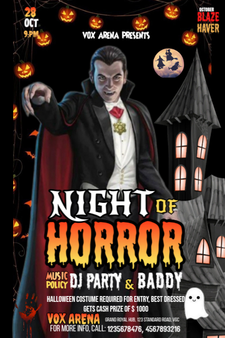Editable Halloween party Template | PosterMyWall