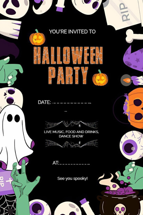 Editable Halloween Party Invitation Template – Fun Spooky Kids ...