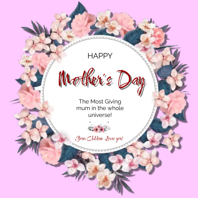 Editable Happy Mother's day Card Template | PosterMyWall