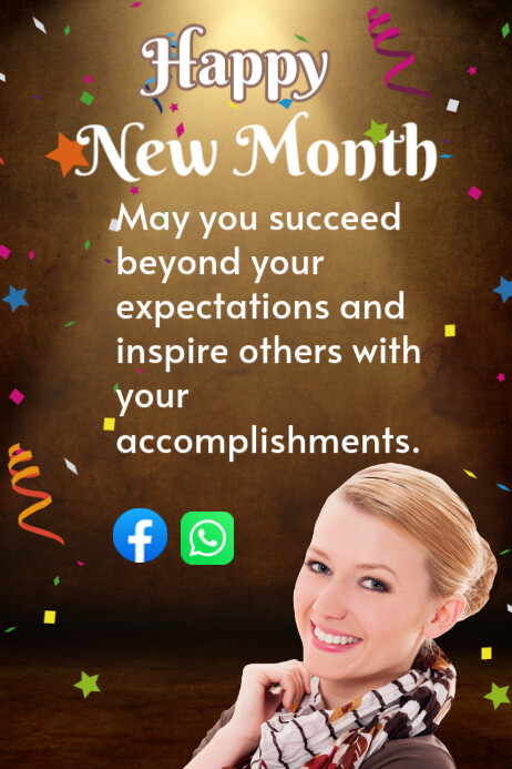 Editable High Quality Happy New Month Messages, greetings, message and ...