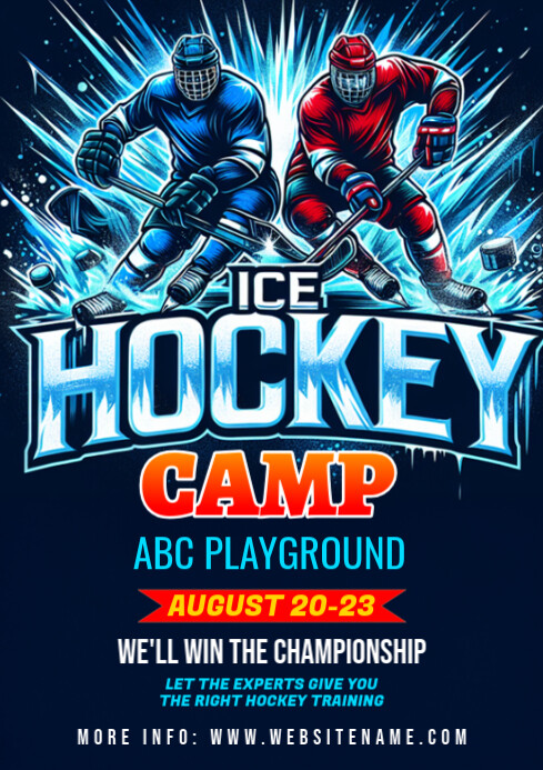 Editable Hockey Flyer Printable Hockey Invitation Template | PosterMyWall