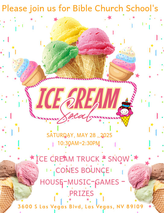 Editable Ice Cream Social Flyer Template | PosterMyWall