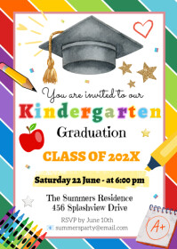 Kindergarten Graduation Invitation Template | PosterMyWall