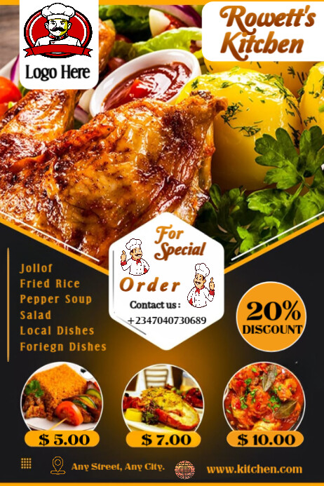 Editable kitchen flyer Template | PosterMyWall