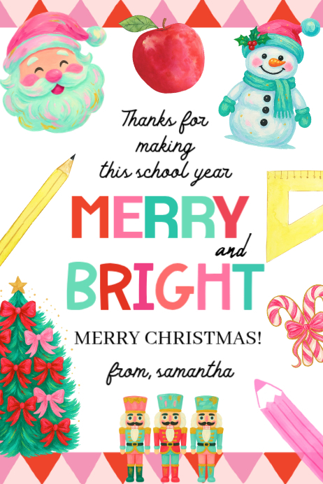 Editable Merry & Bright Christmas Gift Tags Template | PosterMyWall
