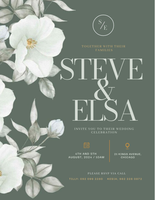 Editable Minimal A4 Wedding Invitation Design Template | PosterMyWall