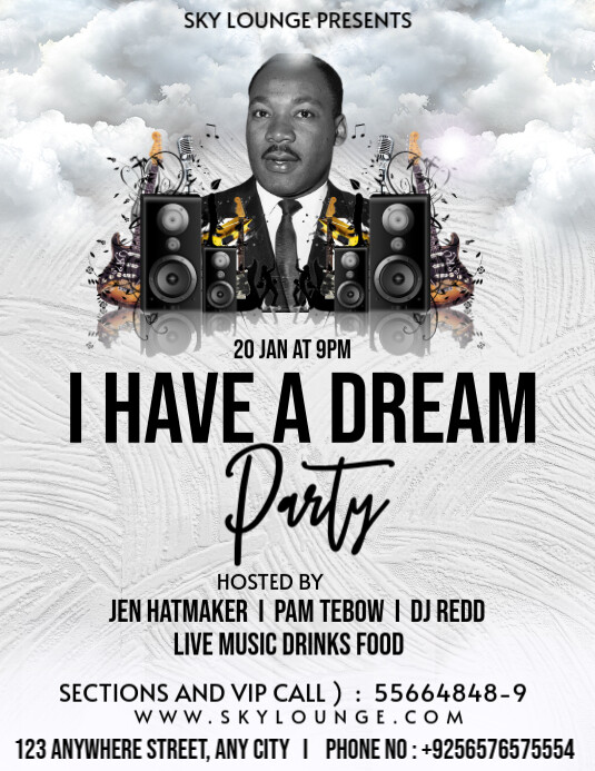 Copy of Editable MLK Party Club Event Celebration Flyer | PosterMyWall