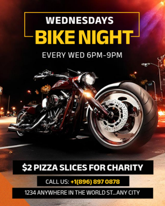 Editable Motorcycle Bike Night Flyer Template | PosterMyWall