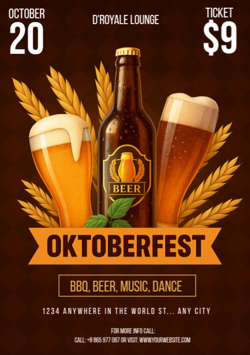 Editable Oktoberfest Beer Festival Flyer Template A4 | PosterMyWall