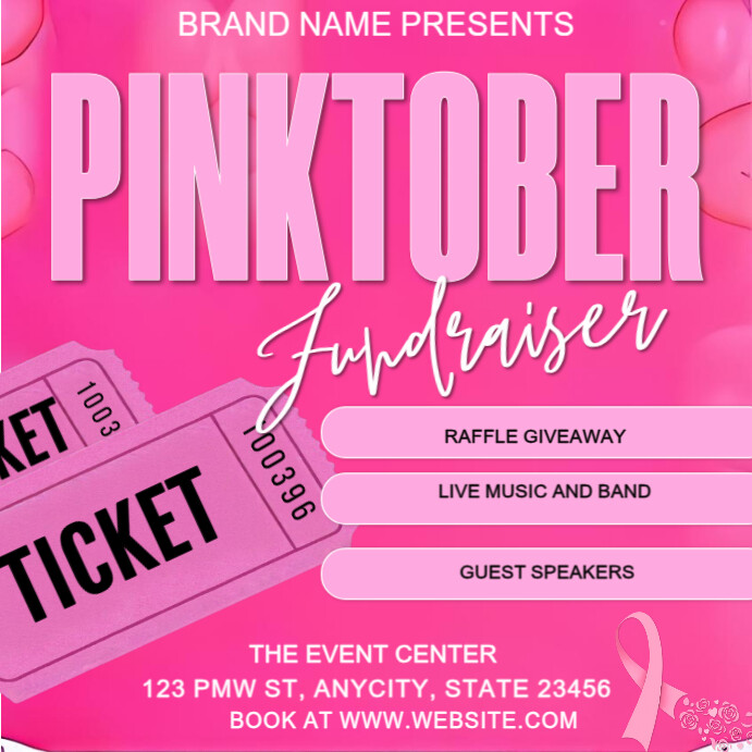 Copy of Editable Pinktober Fundraiser Flyer Template – Breast Cancer ...