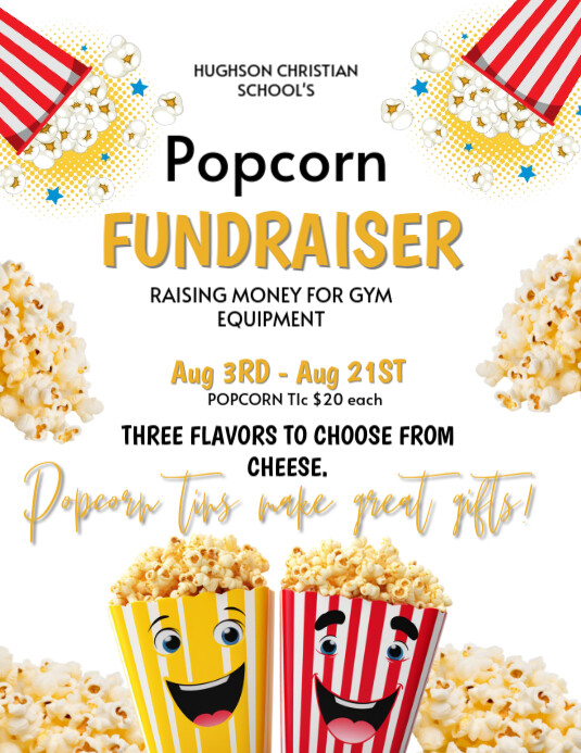 Editable Popcorn Fundraiser Flyer Template | PosterMyWall