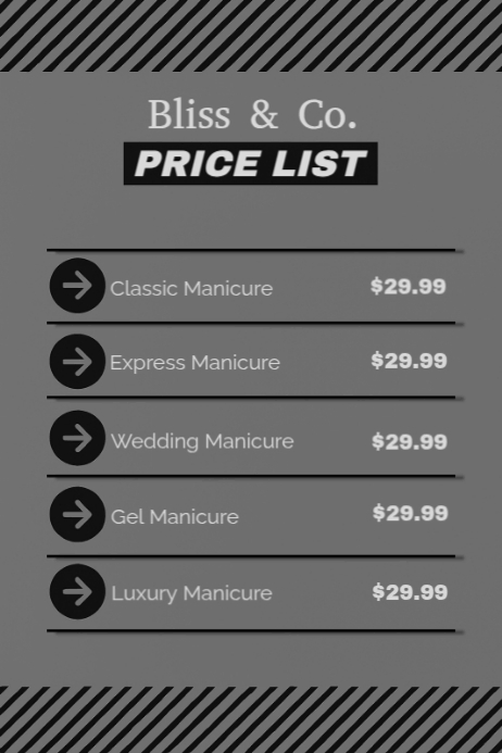 Editable Price List Template | Modern Business Services Menu ...