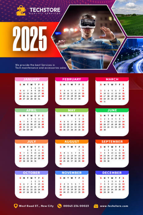 Editable printable 2025 January Calendar template design | PosterMyWall