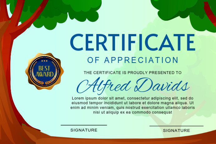 Copy of editable Professional Environmental award gift certificate ...