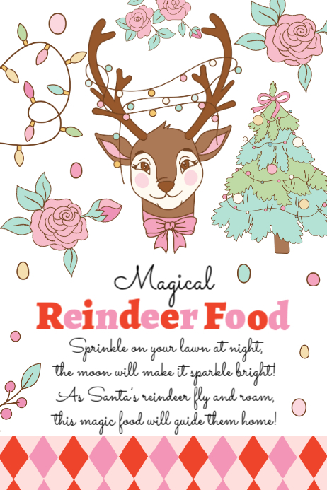 Editable Reindeer Food Tag – Printable Magic Reindeer Treat Label with ...