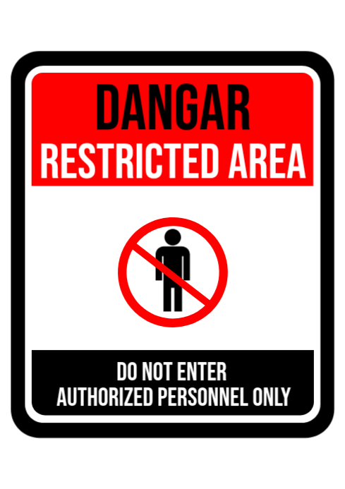 Editable Restricted Area Sign Template – Printable Security Warning ...