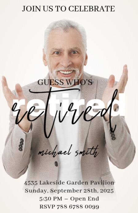 Editable Retirement Invitation Party Invite Template | PosterMyWall