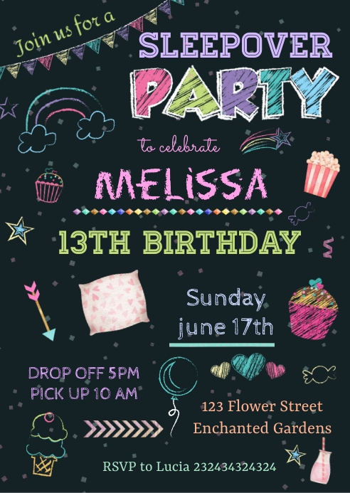 Sleep Over Party Invitation Templates Free Sleepover Slumber Party