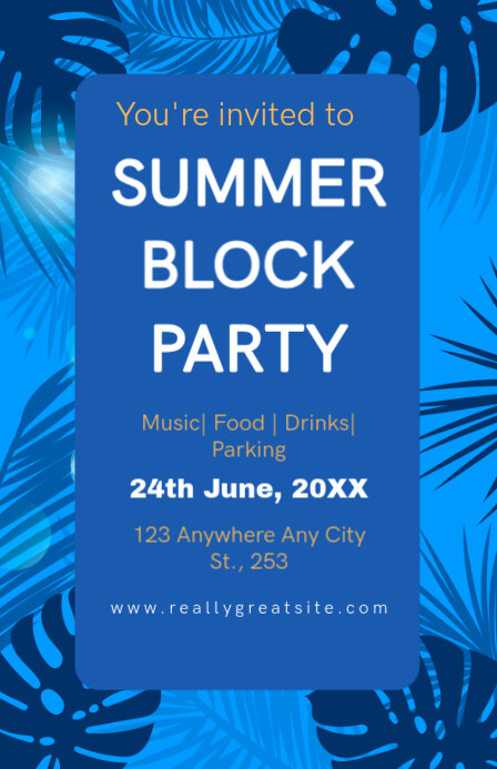 Editable Summer Block Party Event Poster Template | PosterMyWall