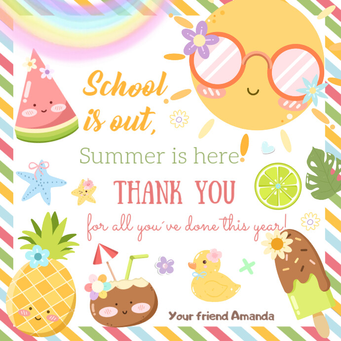 EDITABLE Summer Teacher Appreciation Gift Tag Template | PosterMyWall