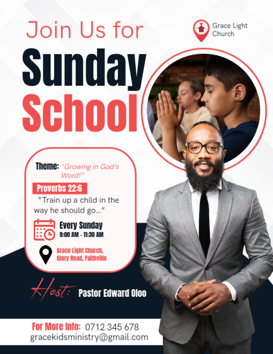 Copy of Editable Sunday School Church Flyer Template | PosterMyWall