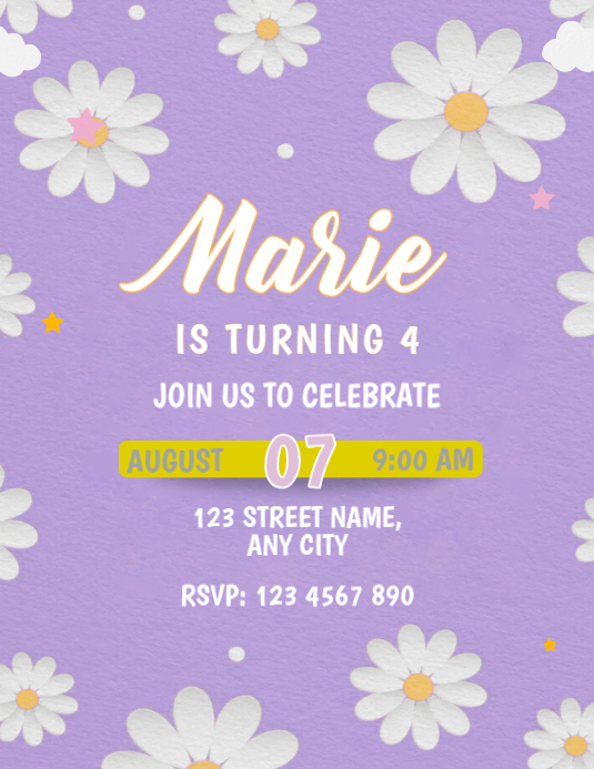 Plantilla de Editable Sunflower Birthday Invitation | PosterMyWall