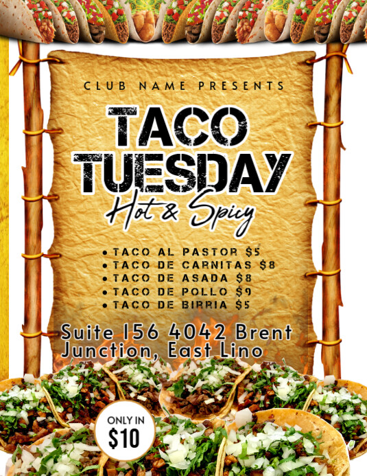 Editable Taco Flyer Template | PosterMyWall