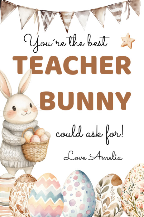 Plantilla de EDITABLE Teacher Easter Gift Tags | PosterMyWall
