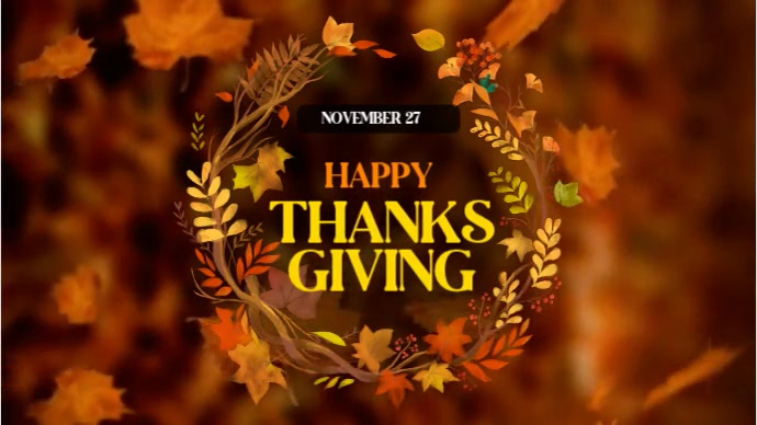 Editable Thanksgiving Dinner Invitation Video | Warm Autumn Leaves ...