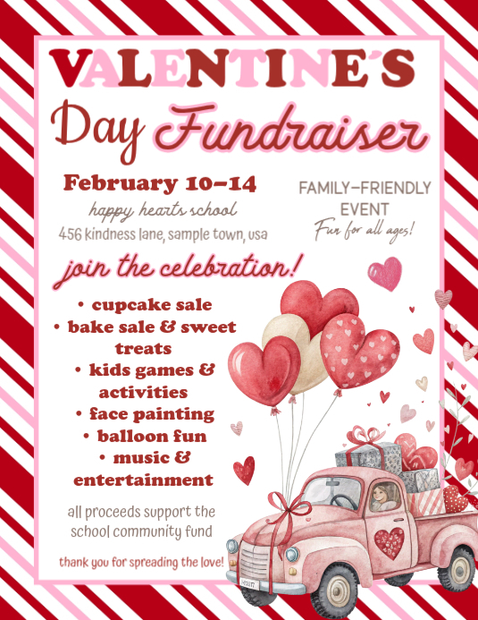 Editable Valentine's Day Fundraiser Flyer Template | PosterMyWall