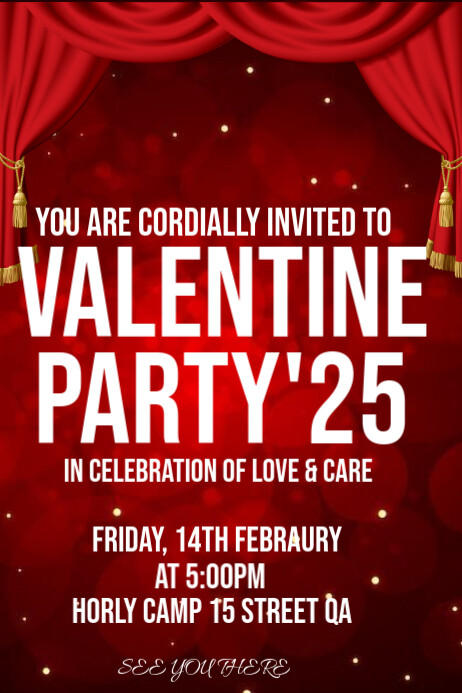 Plantilla de Editable Valentine template | PosterMyWall