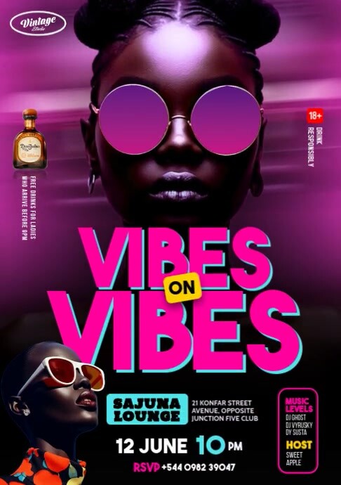 Editable Vibes on Vibes Party Event Flyer A4 Template | PosterMyWall